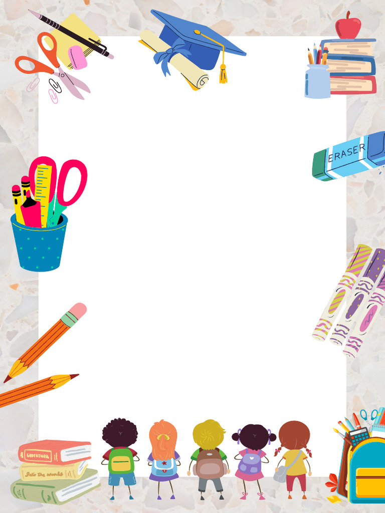 White Minimalist School Page Border | PDF