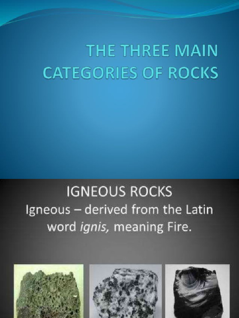The 3 Main Categories of Rocks | PDF