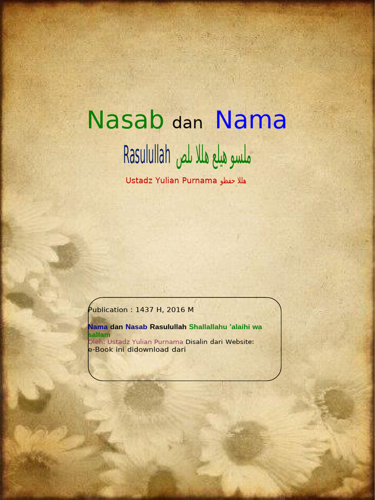 Nama Dan Nasab Rasulullah | PDF