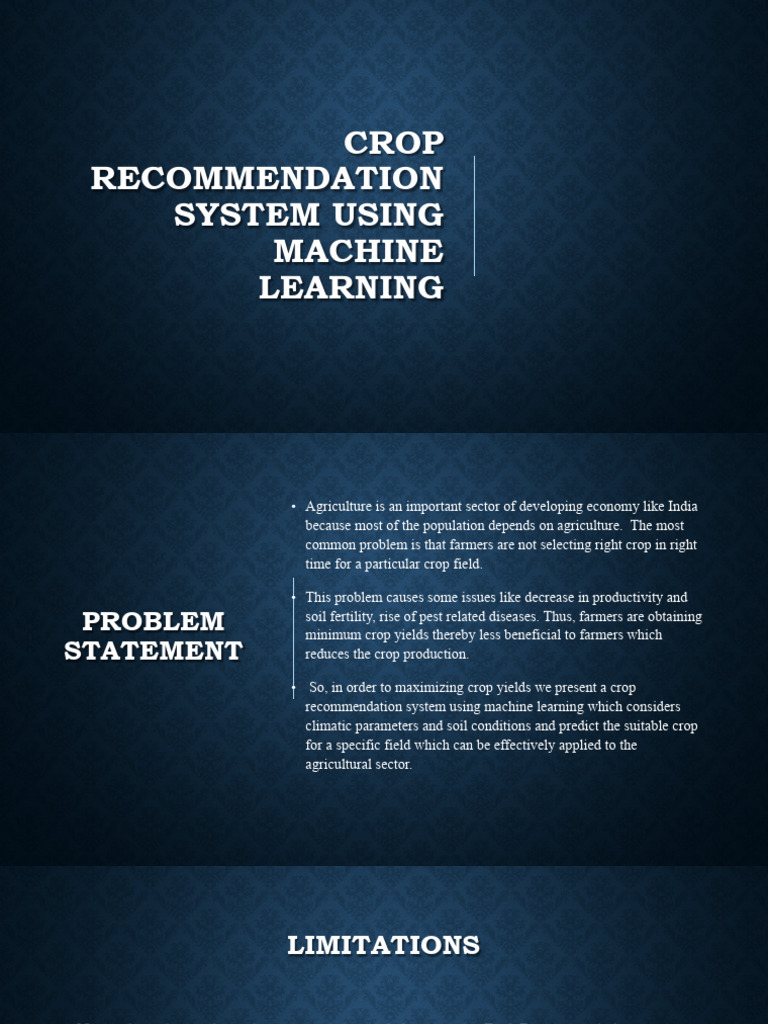 CROP RECOMMENDATION SYSTEM | PDF