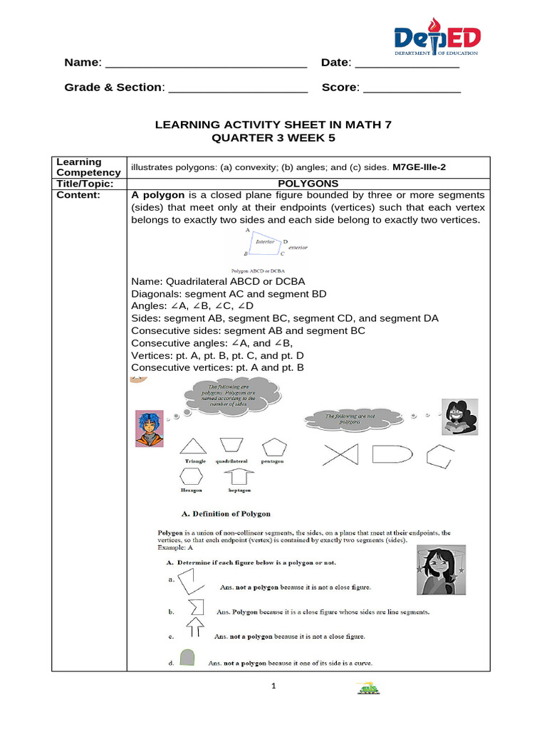 LAS - Math 7 Quarter 3 Week 5 | PDF