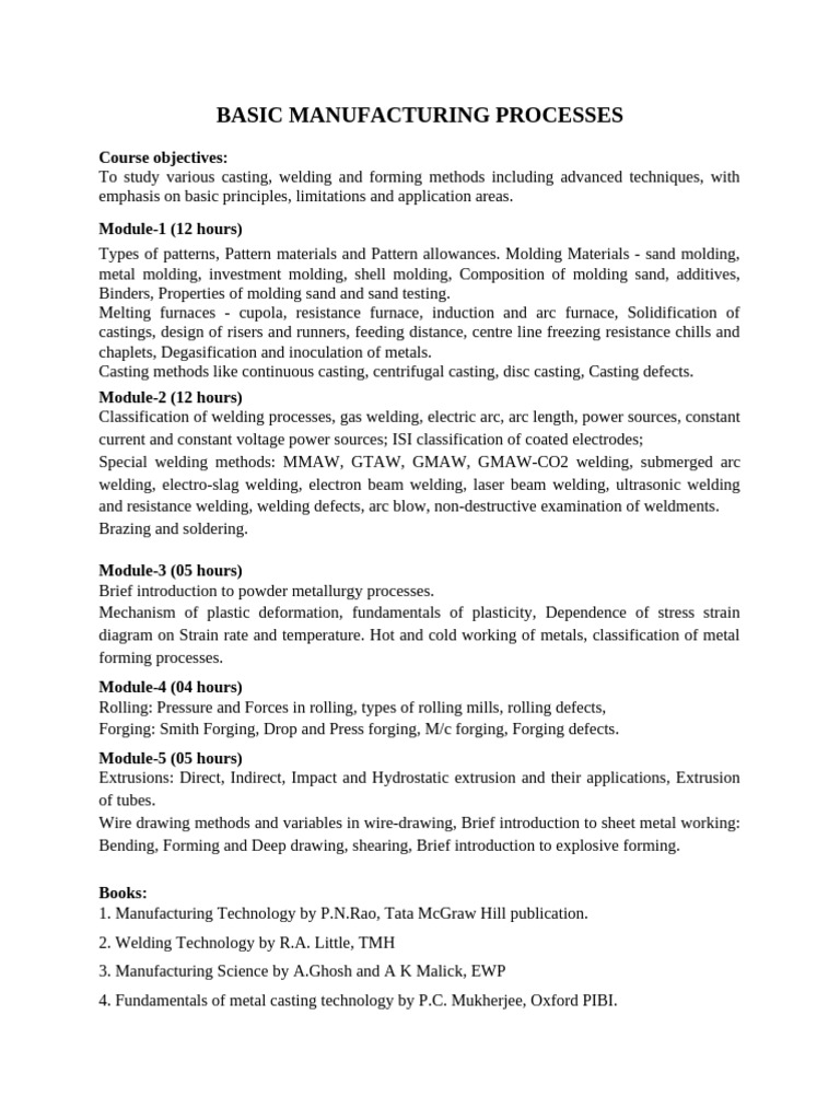 Basic Manufacturing Processes | PDF