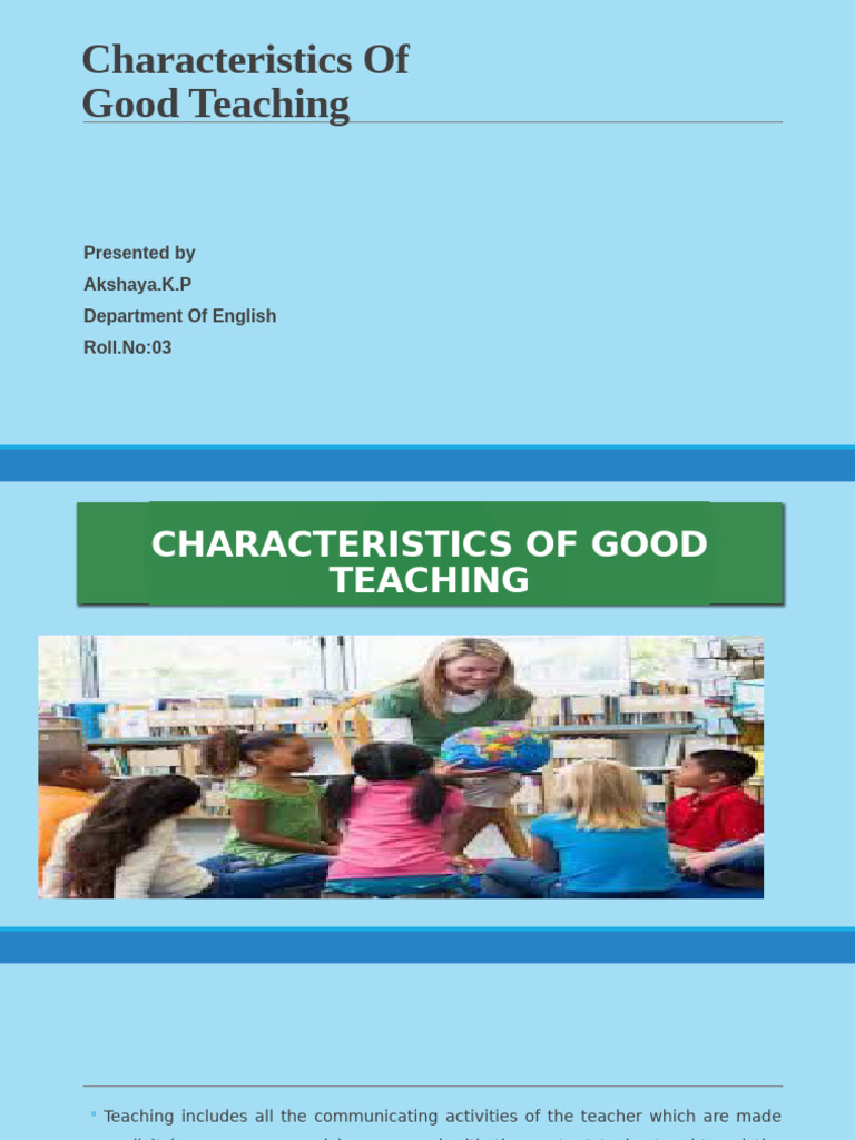 Characteristics of Effective Teaching | PDF | Teachers | Knowledge