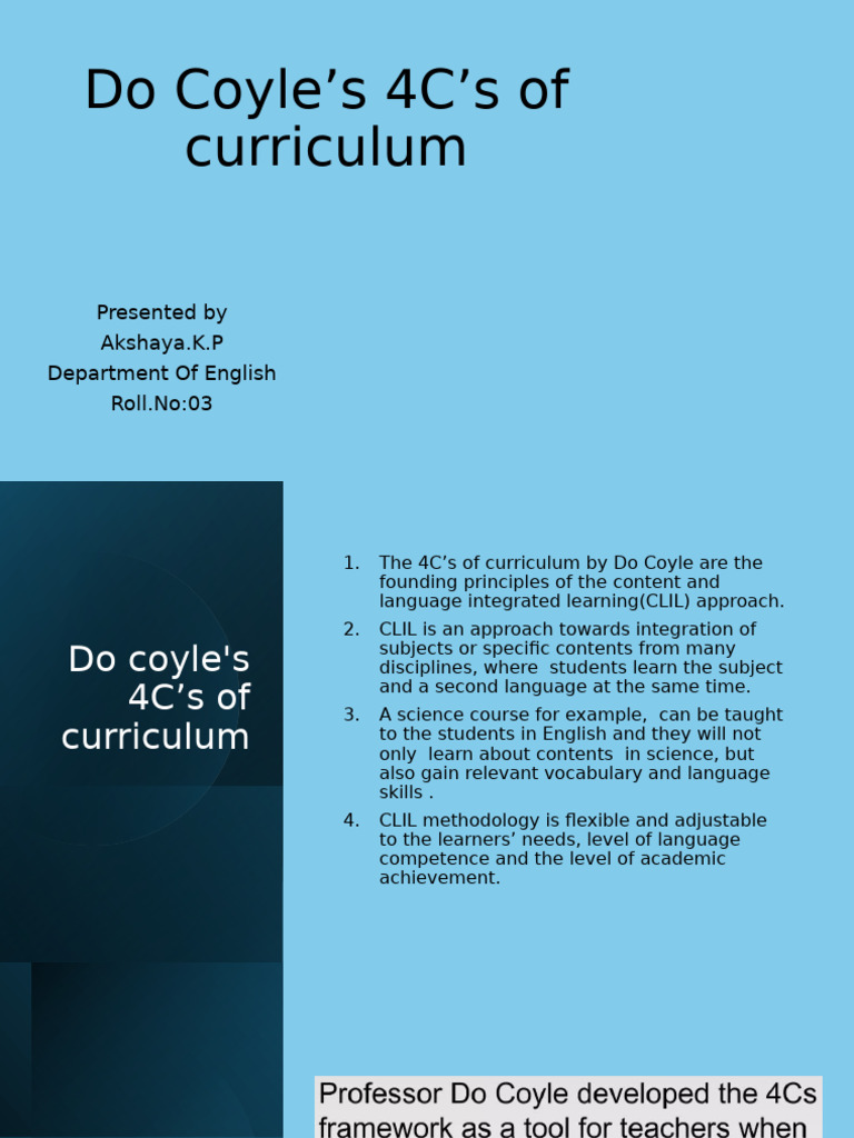 4.do Coyle's 4C's of Curriculum | PDF | Curriculum | Career & Growth