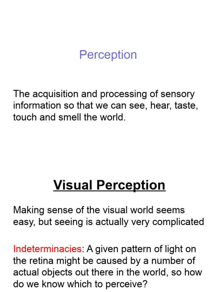 Chap2 - Perception - Tagged | PDF | Mental Image | Self-Improvement