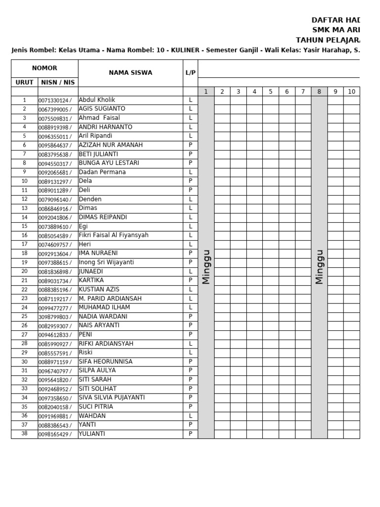 ABSENSI BULAN Desember | PDF
