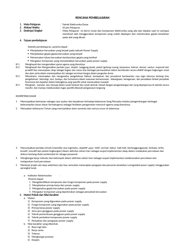RPP Problem Based Learning Elk Sri | PDF | Electrical Engineering ...