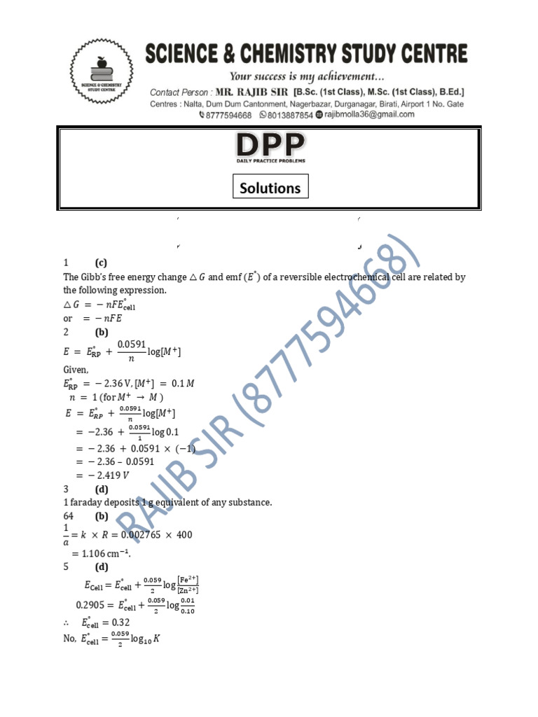 DPP 4 Solutions | PDF