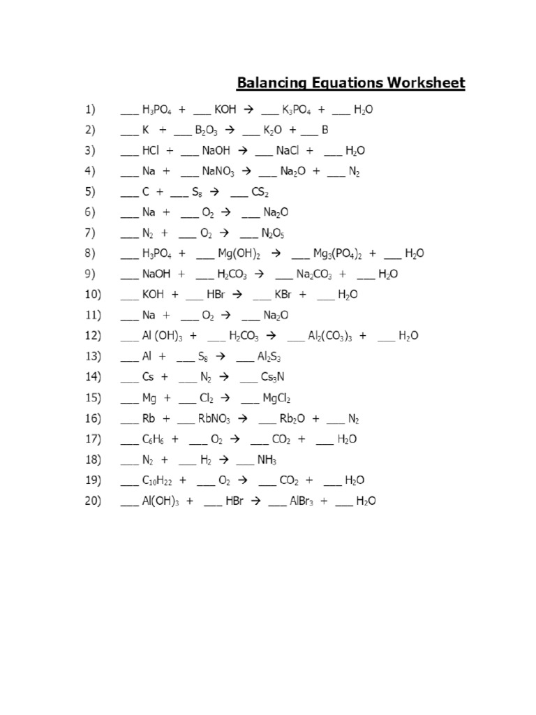 Balancing Chemical Equation | PDF