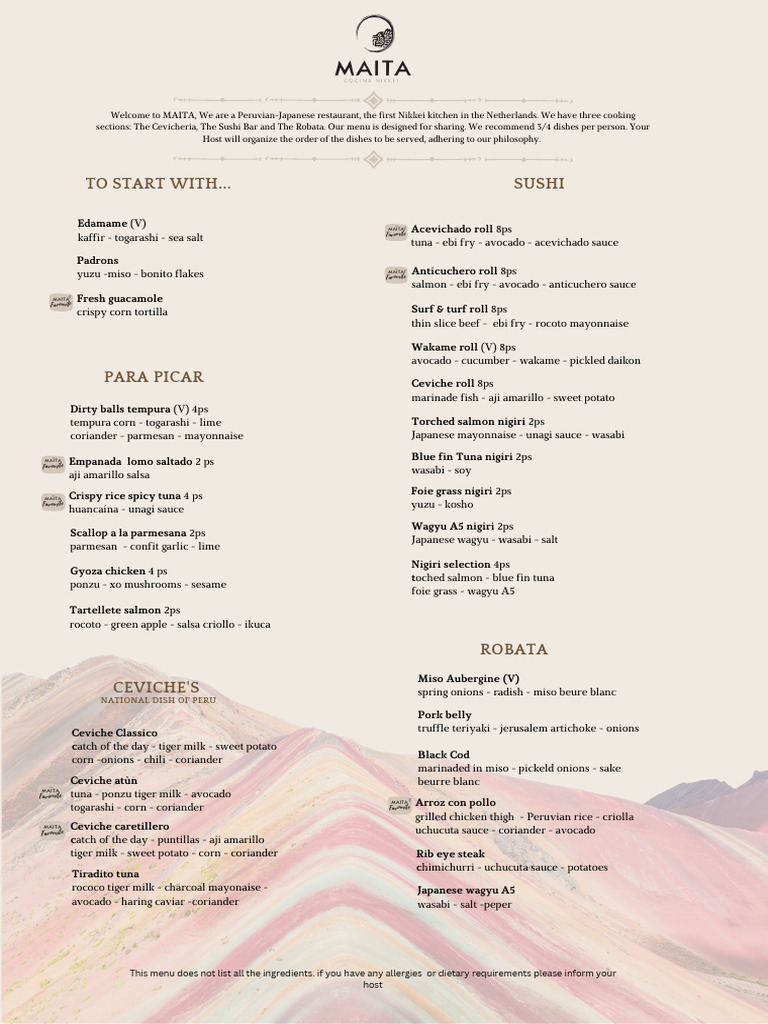 Maita New Menu A3-2 | PDF