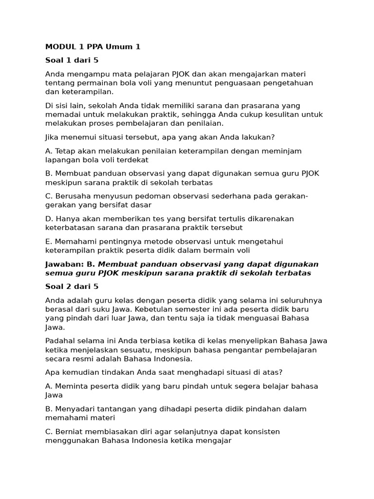 MODUL 1 PPA Umum 1 | PDF