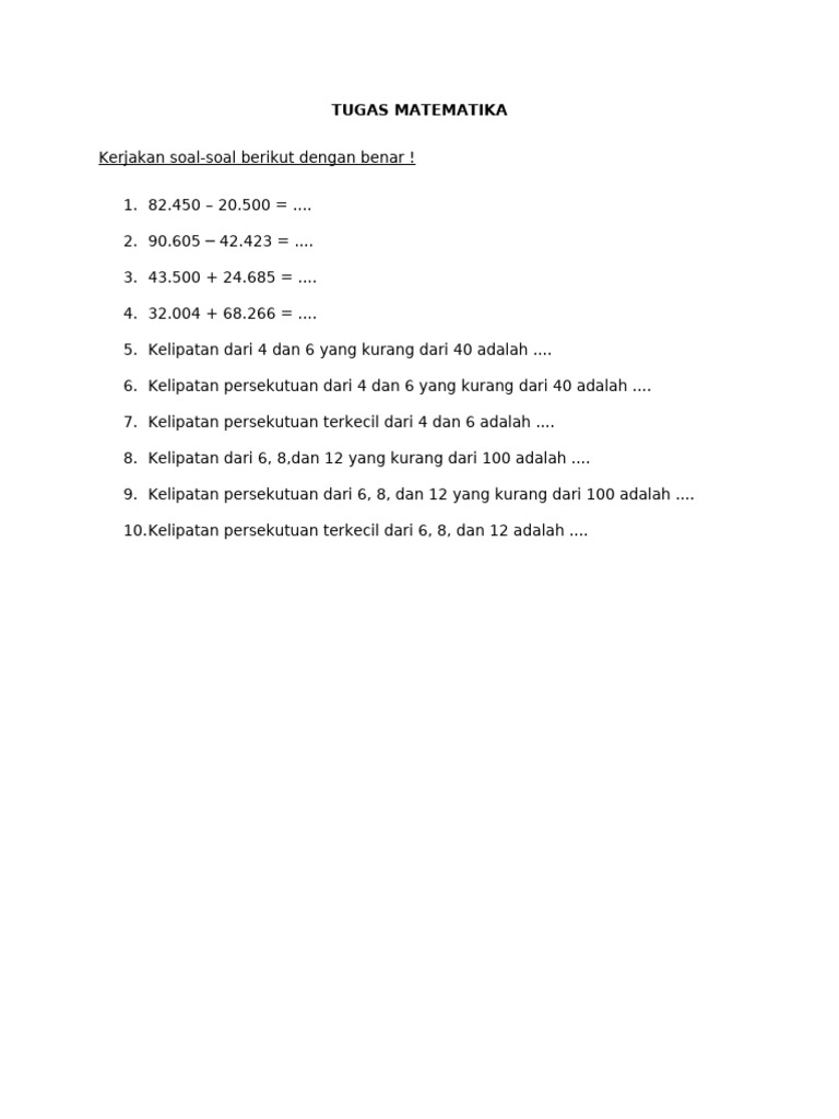 Tugas Matematika | PDF