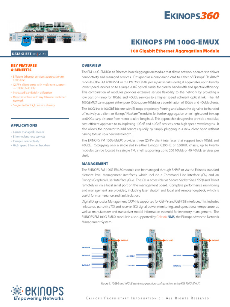 02ds PM - 100g Emux Ekinops | PDF
