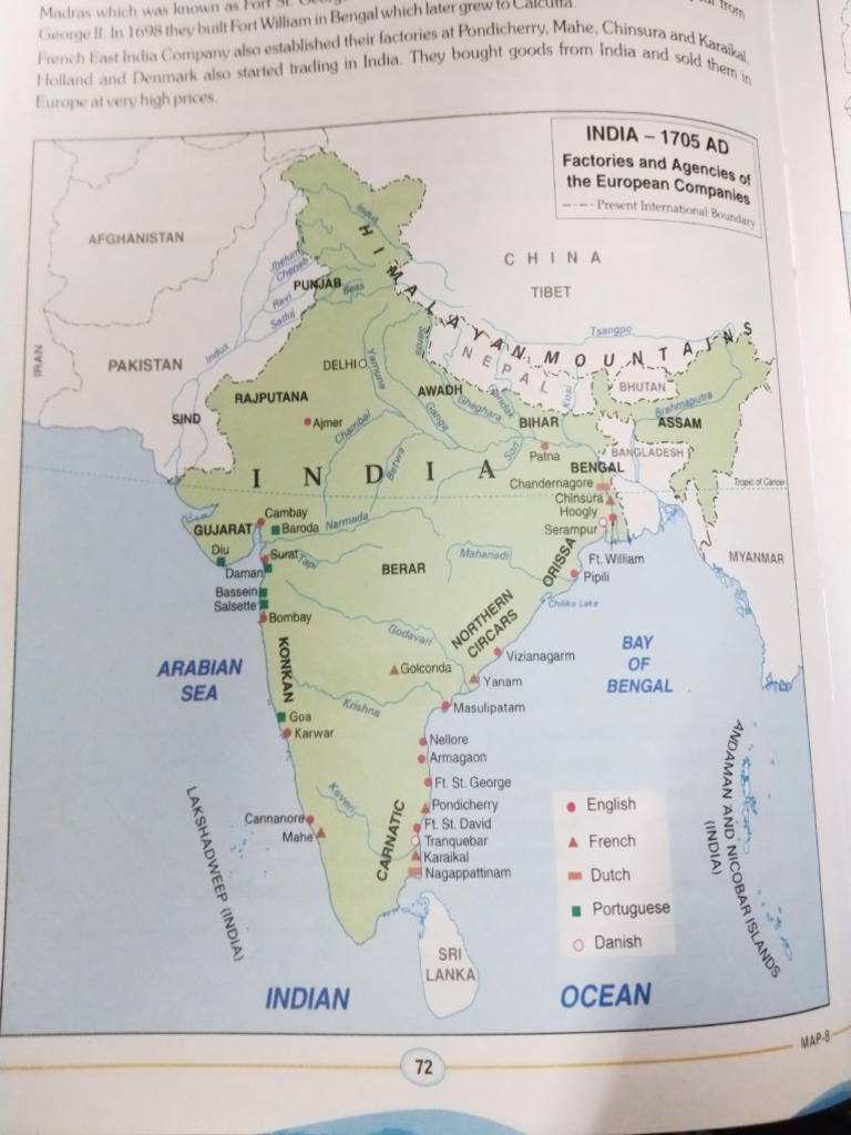Map Work for Class 8 History: India | PDF | South Asia | Asia