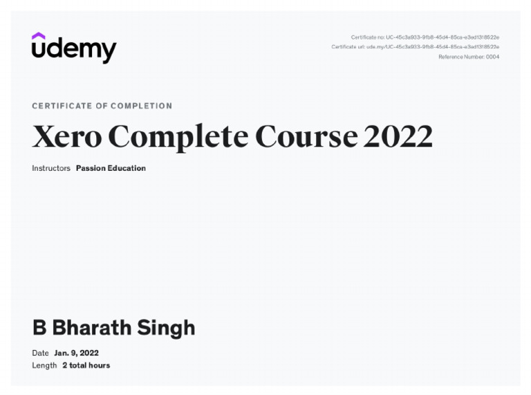 Xero Cerificate | PDF