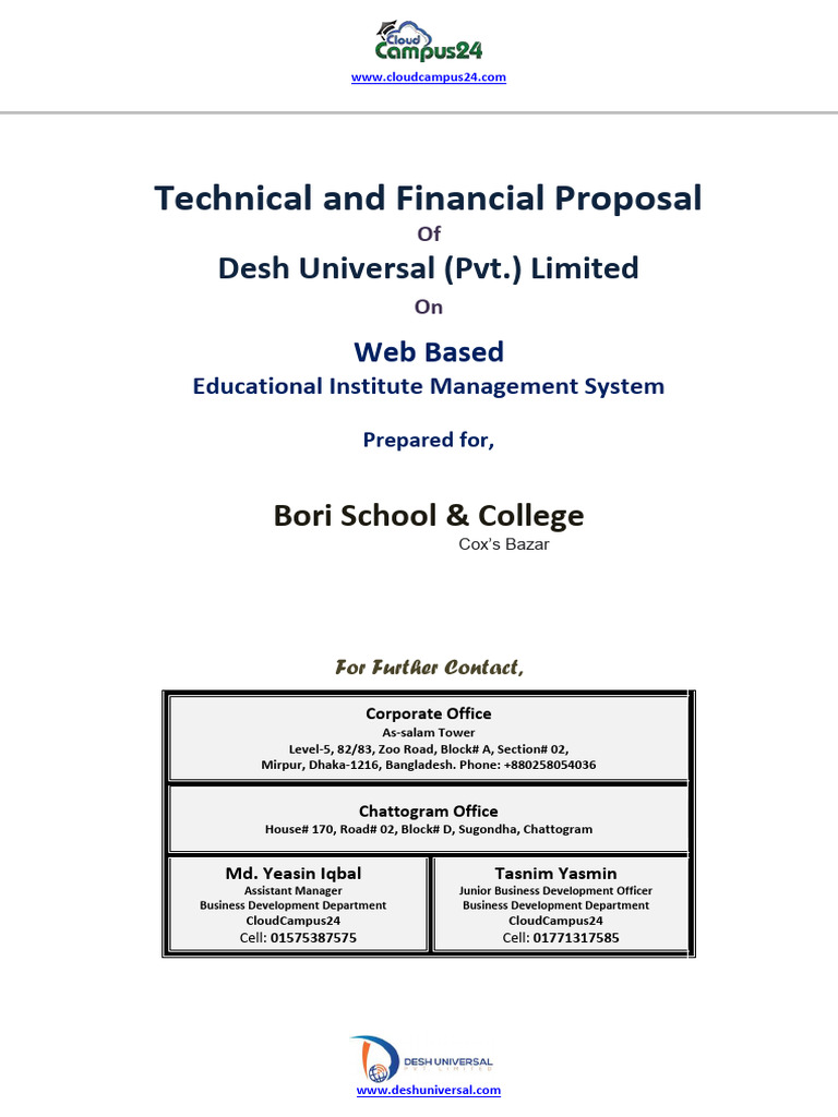 Technical and Financial Proposal For Bori | PDF