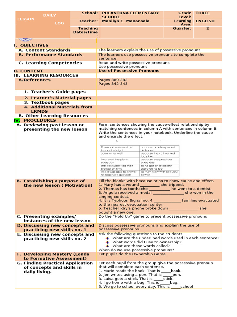 q2 English 3 Cot | PDF