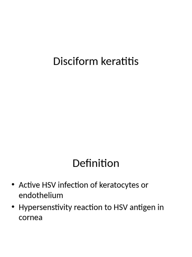 Disciform Keratitis | PDF