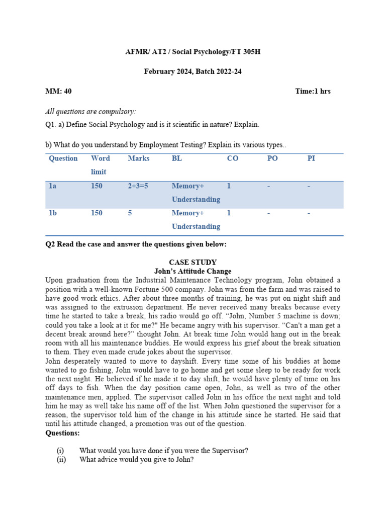 AT2 Social Psychology | PDF