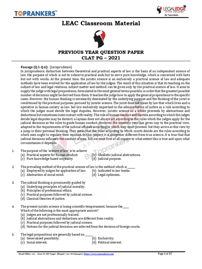 Clat PG 20216178401 | PDF