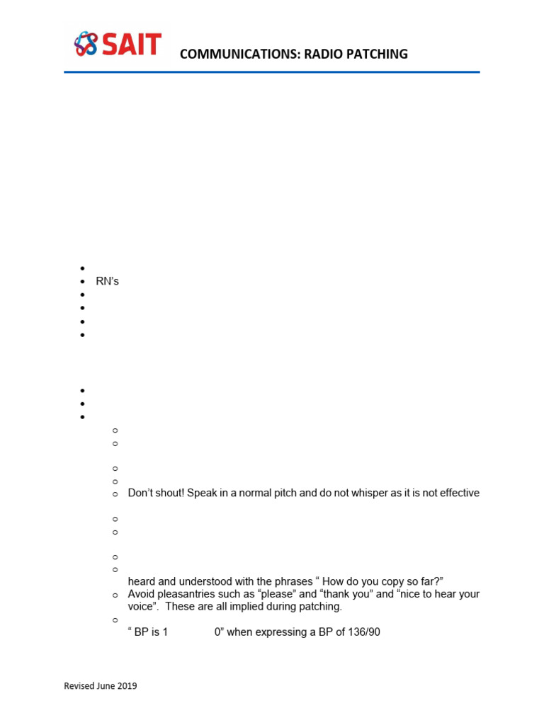 Radio Patching Guidelines - 2019 | PDF