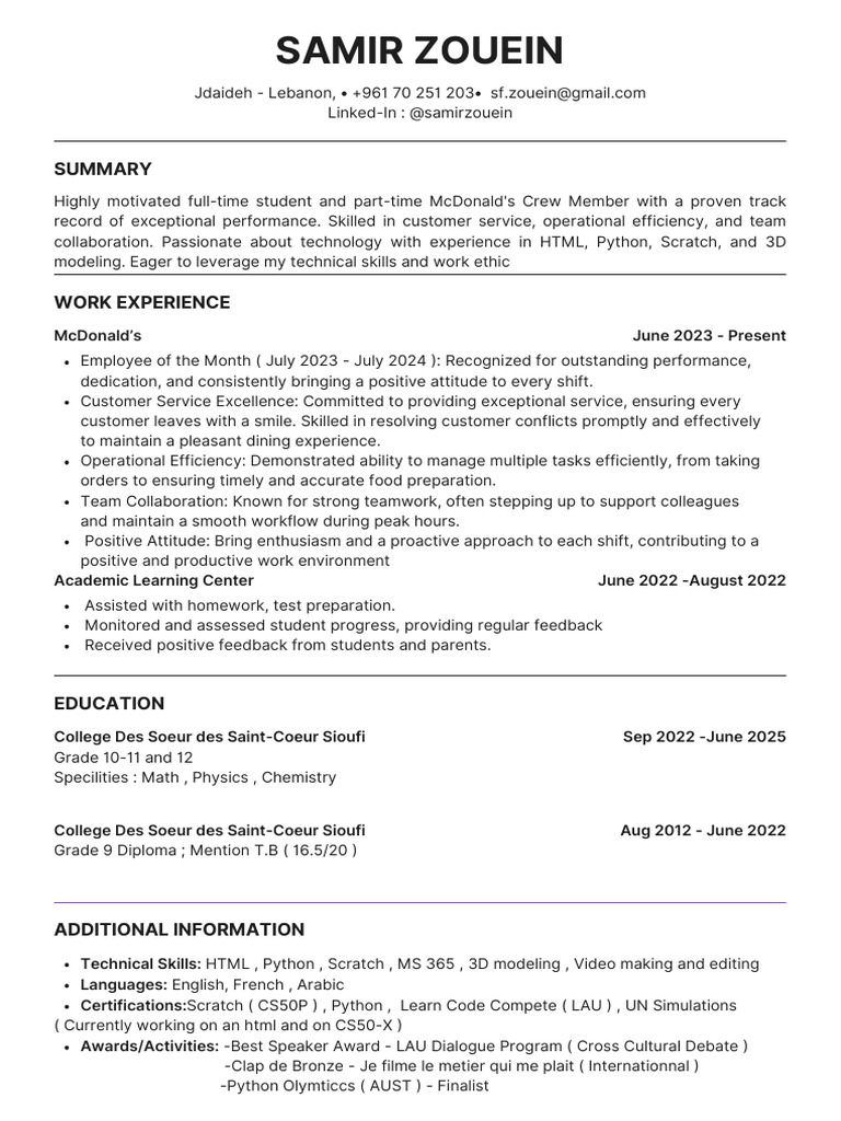 Samir Zouein - CV | PDF