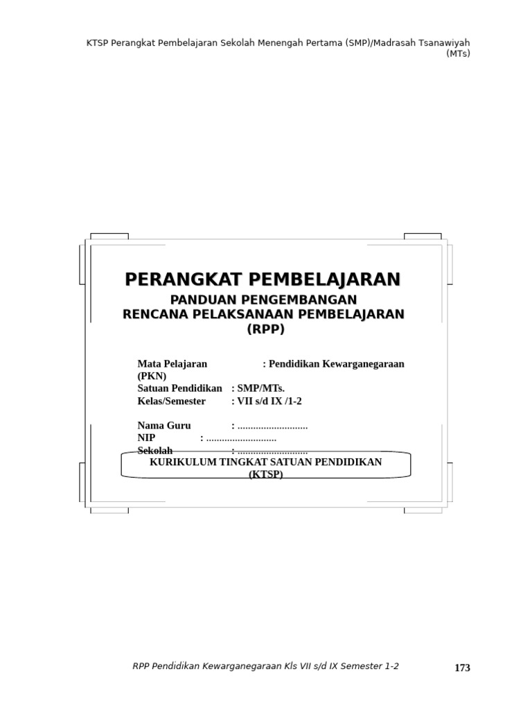 RPP SMP PKN - Doc Kls3hal178 | PDF