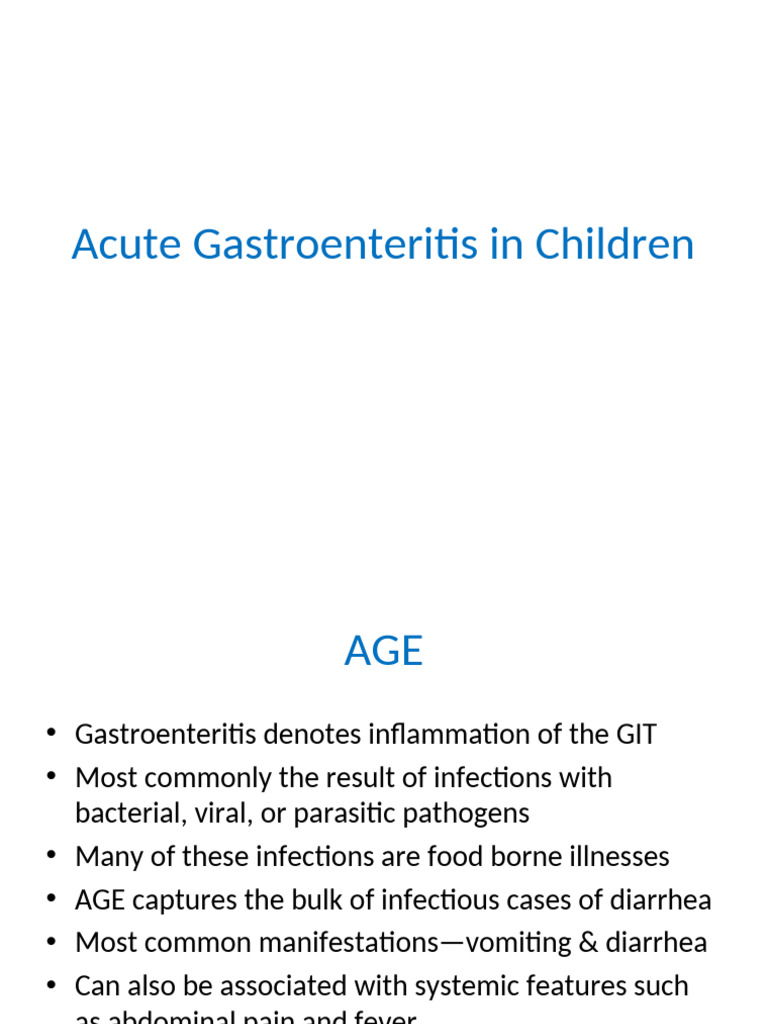1-Acute Gastroenteritis in Children | PDF