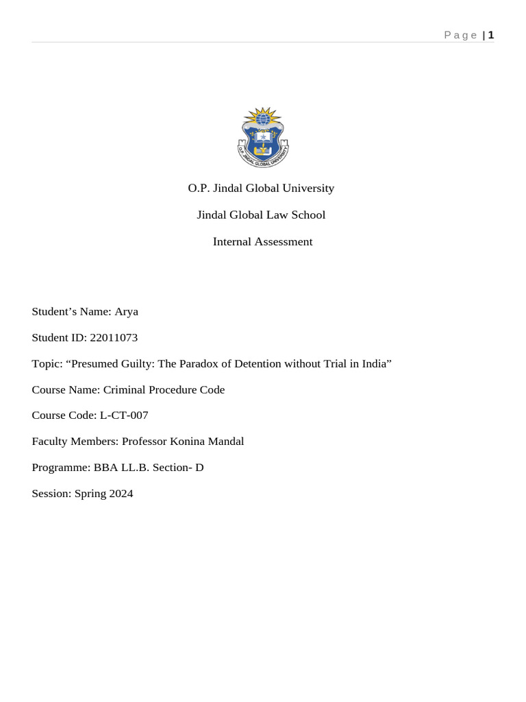 CRPC Research Paper Arya 22011073 | PDF