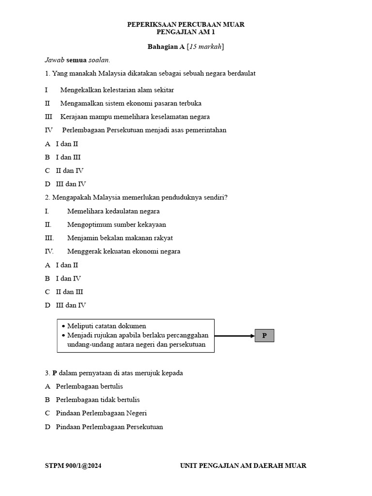 Trial Muar P.am S1 2024 | PDF