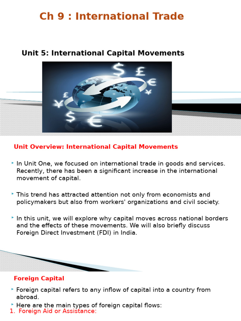 CH 9 Unit 5 - International Capital Movement | PDF