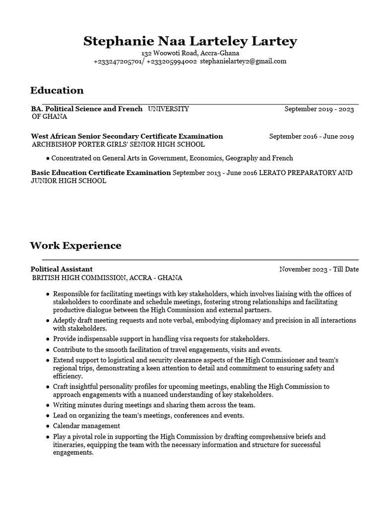 Stephanie Lartey_resume Main (Edited) | PDF