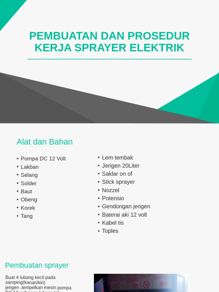 PEMBUATAN DAN PROSEDUR KERJA SPRAYER EP-WPS Office | PDF