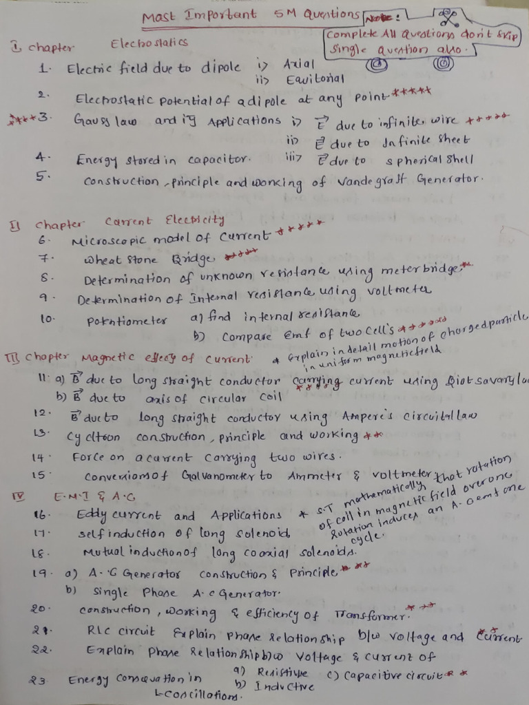 1.most Important Questions Part 1 Theory + Questions | PDF