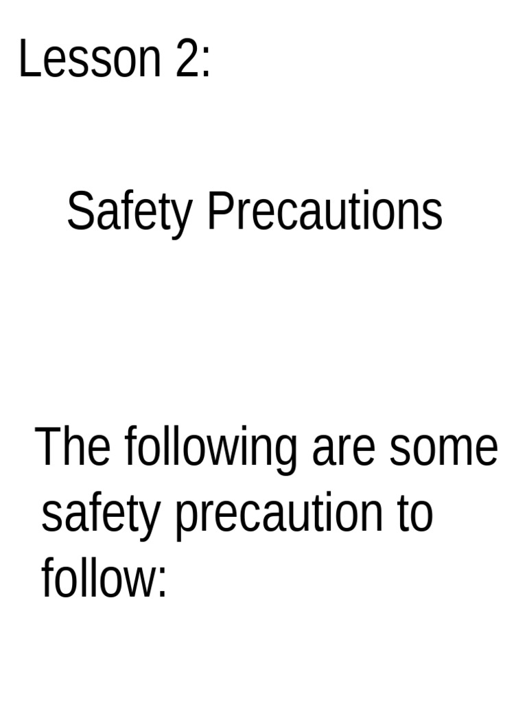 Lesson 2 Safety Precaution and Safety Measures | PDF