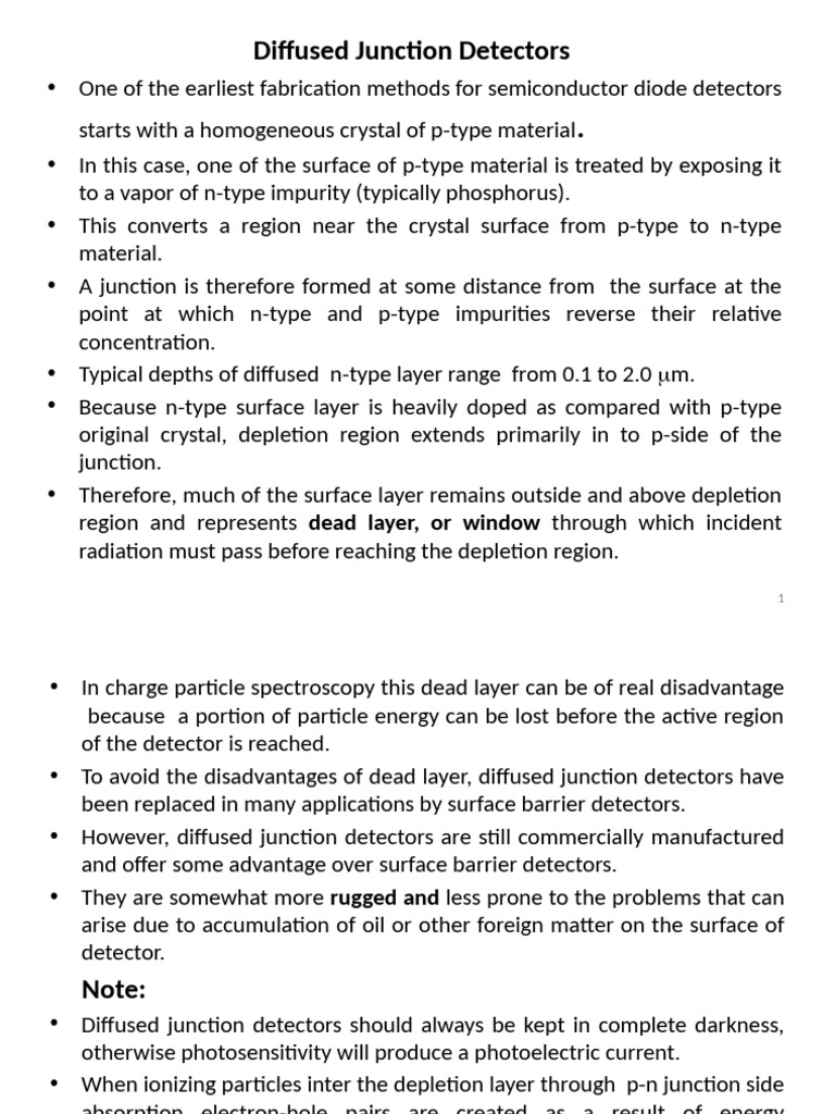 Diffused Junction Detectors | PDF