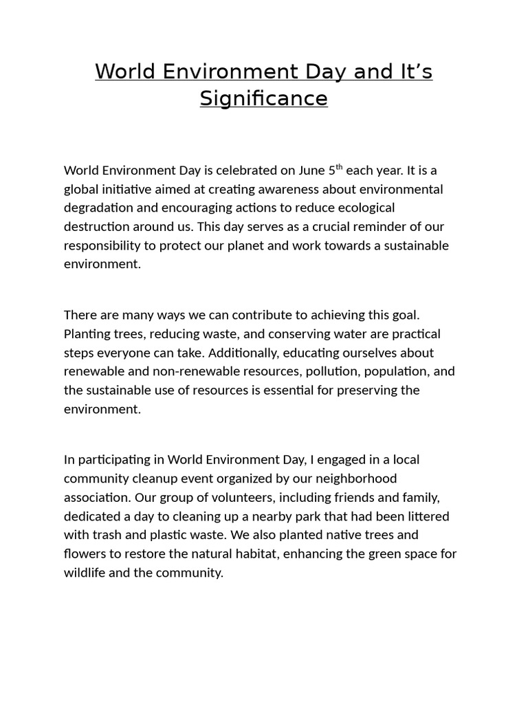 World Environment Day | PDF