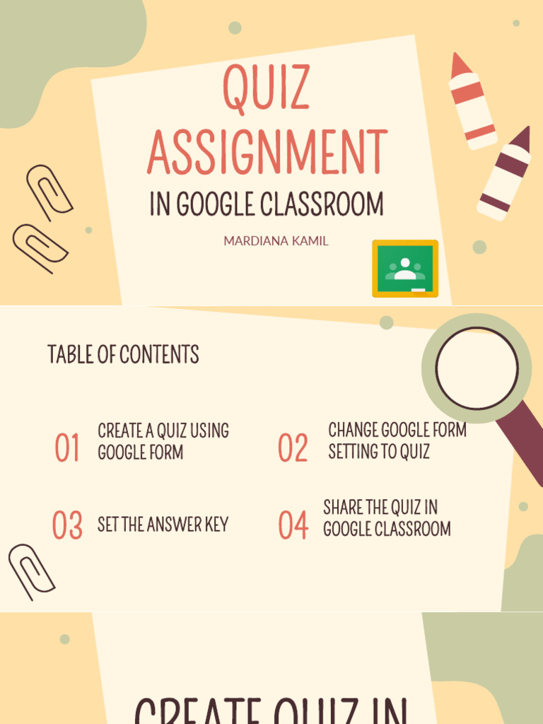 QUIZ ASSIGNMENT IN GOOGLE CLASSROOM | PDF