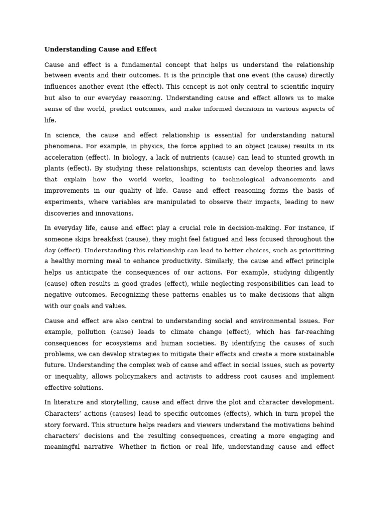 Understanding Cause and Effect | PDF