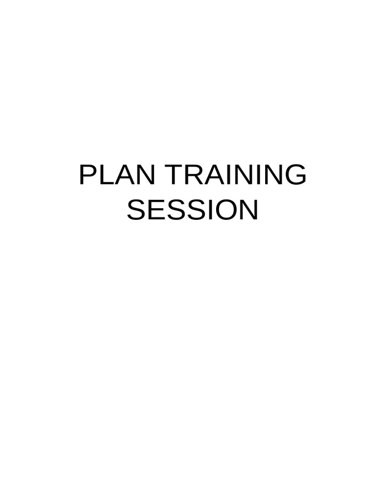 Plan Training Session | PDF