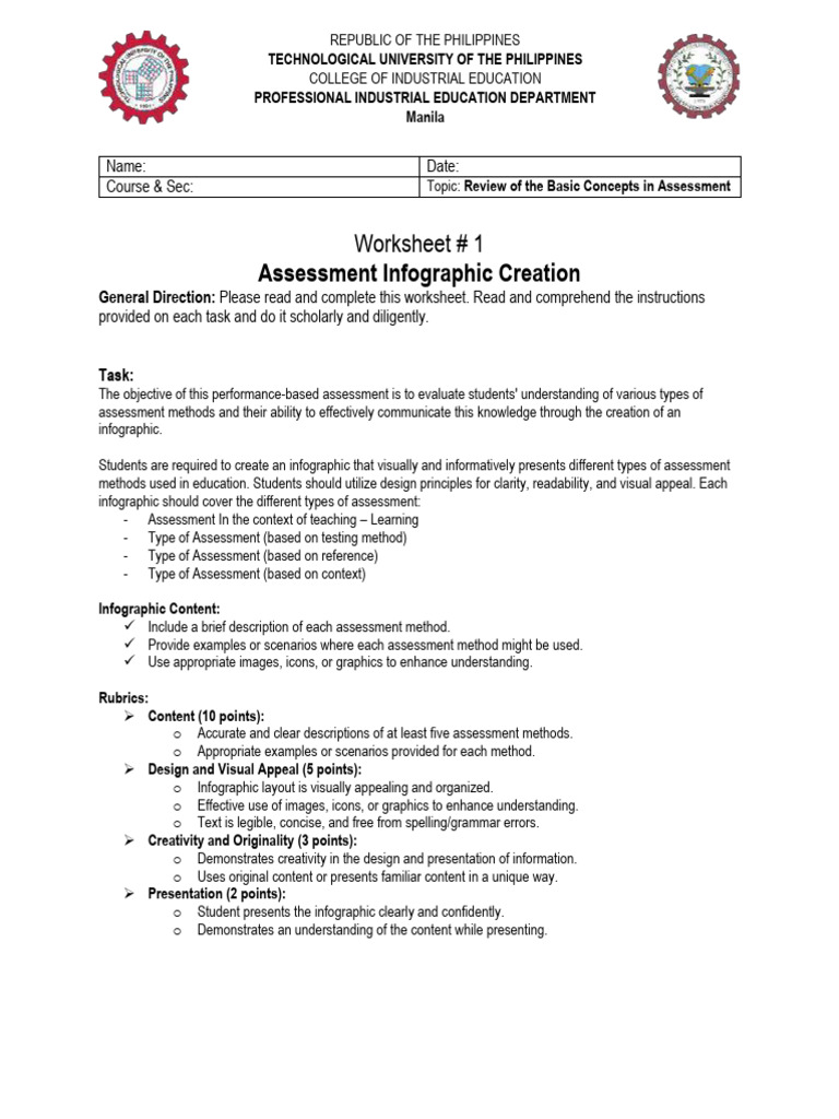 Worksheet 1 Assessment Infographic Creation 4 | PDF