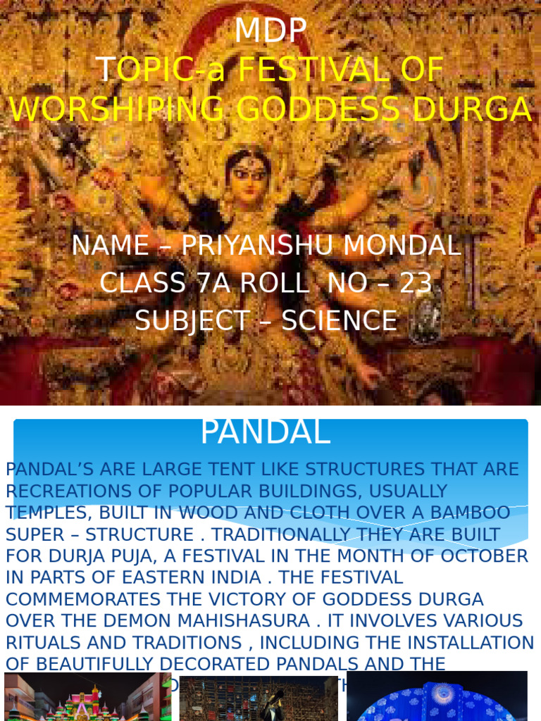 Opic-A Festival of Worshiping Goddess Durga: Name - Priyanshu Mondal ...