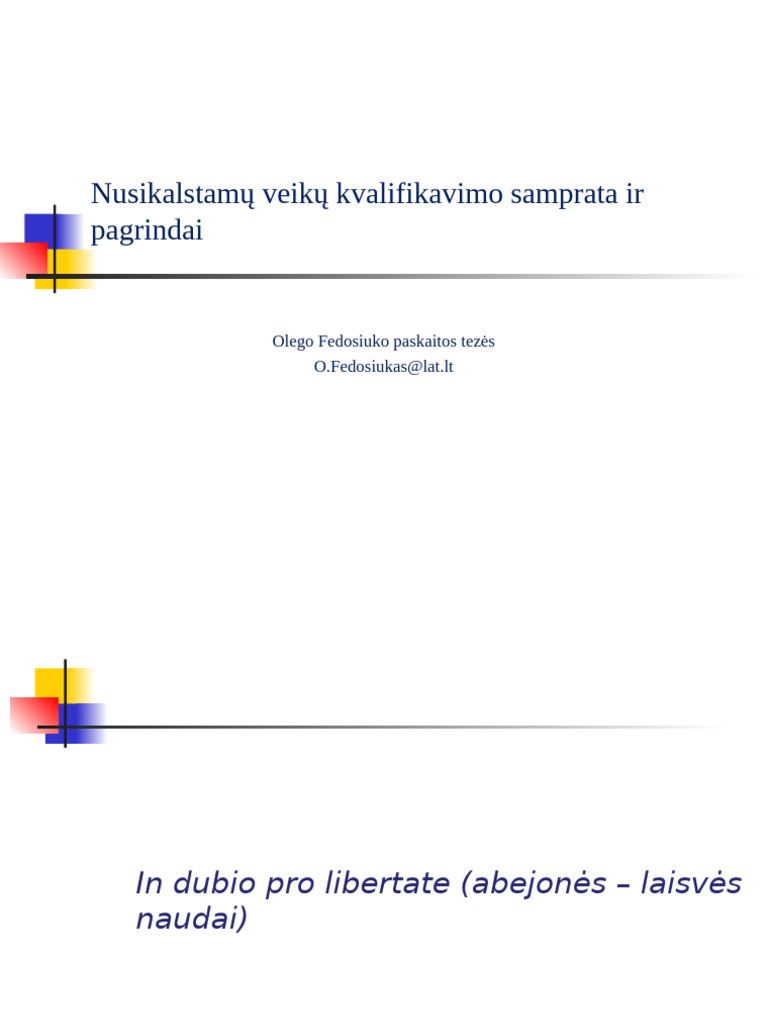 Kvalifikavimo Samprata Ir Pagrindai | PDF