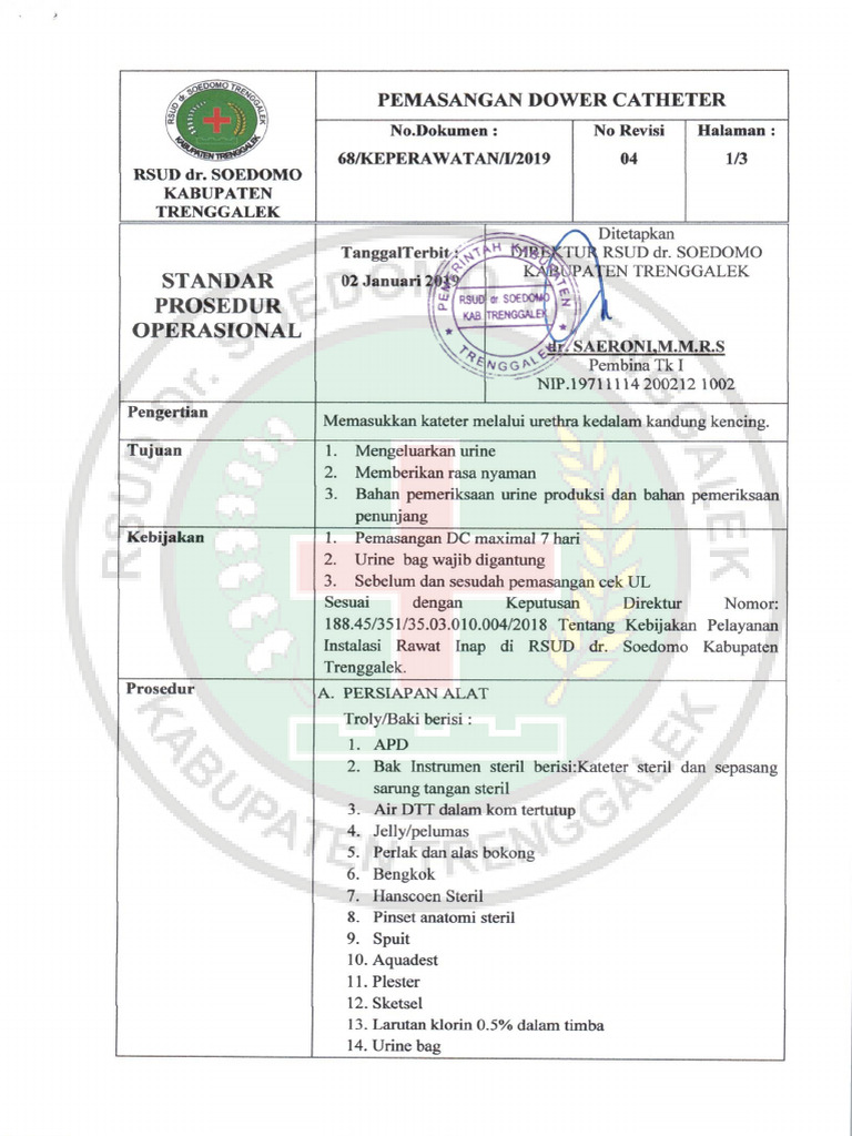 Spo Pemasangan Dower Catheter | PDF