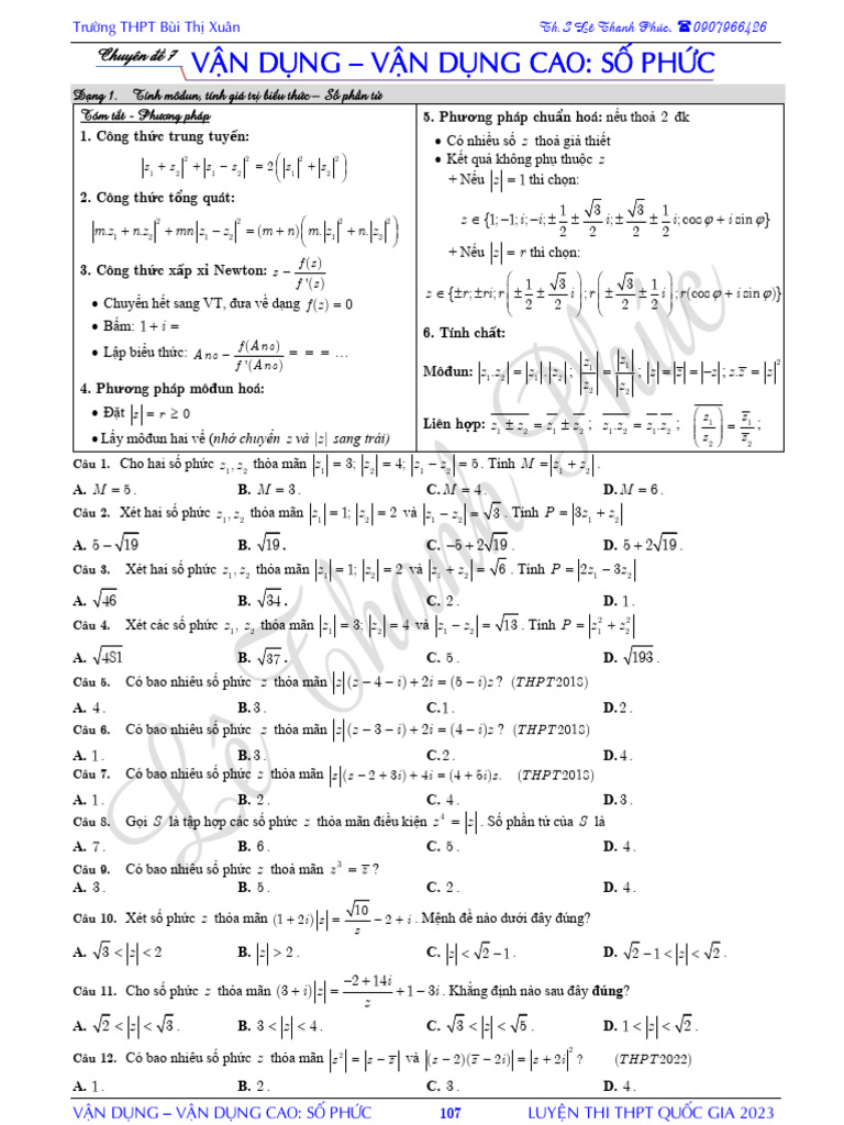 CD7. VD - VDC So Phuc 2023 HS | PDF