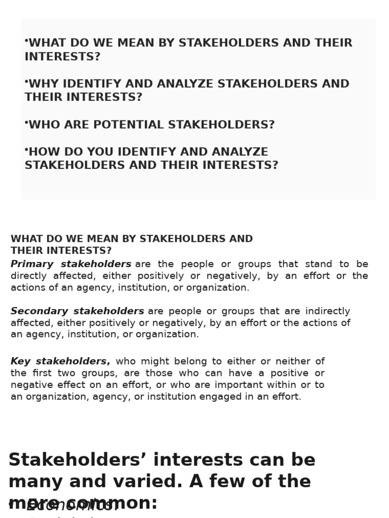 System Integration Identifying Stakeholders | PDF