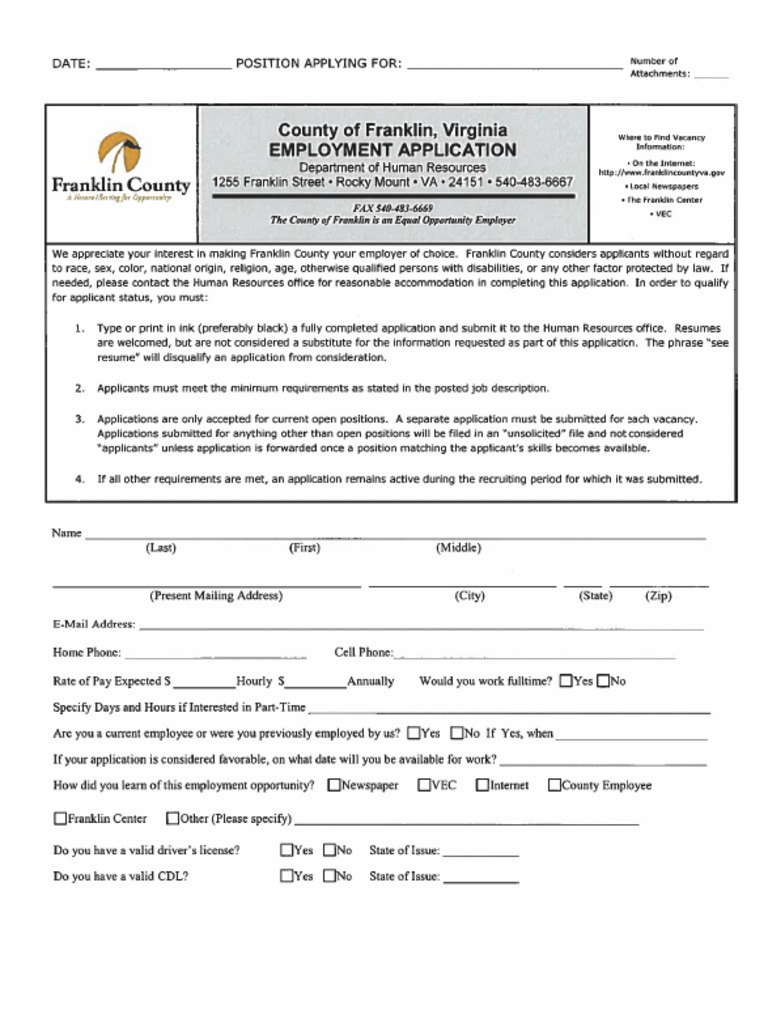 Employment Application PDF | PDF