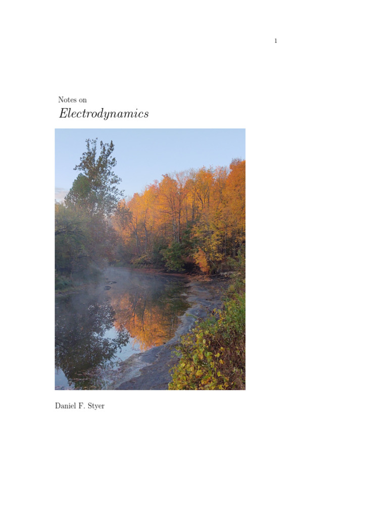 Notes On Electrodynamics | PDF