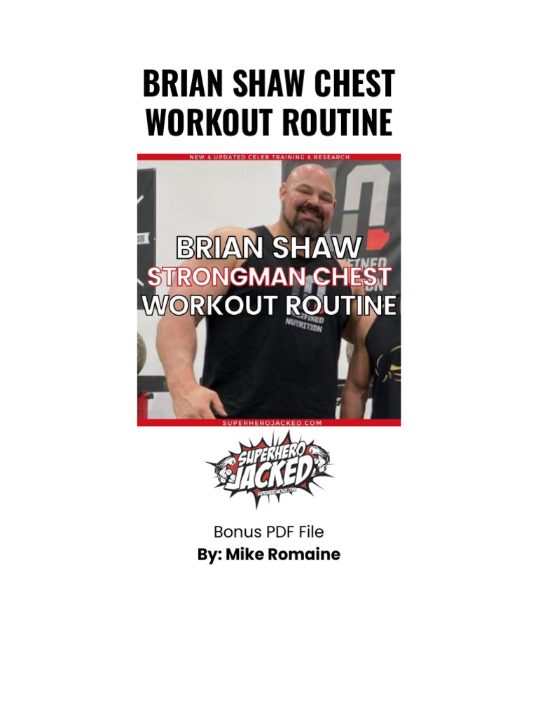 Brian Shaw Chest Workout PDF | PDF
