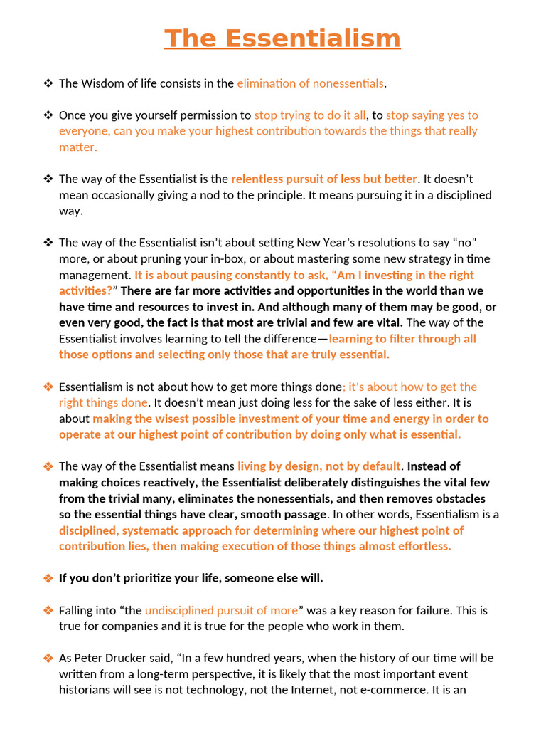 The Essentialism | PDF